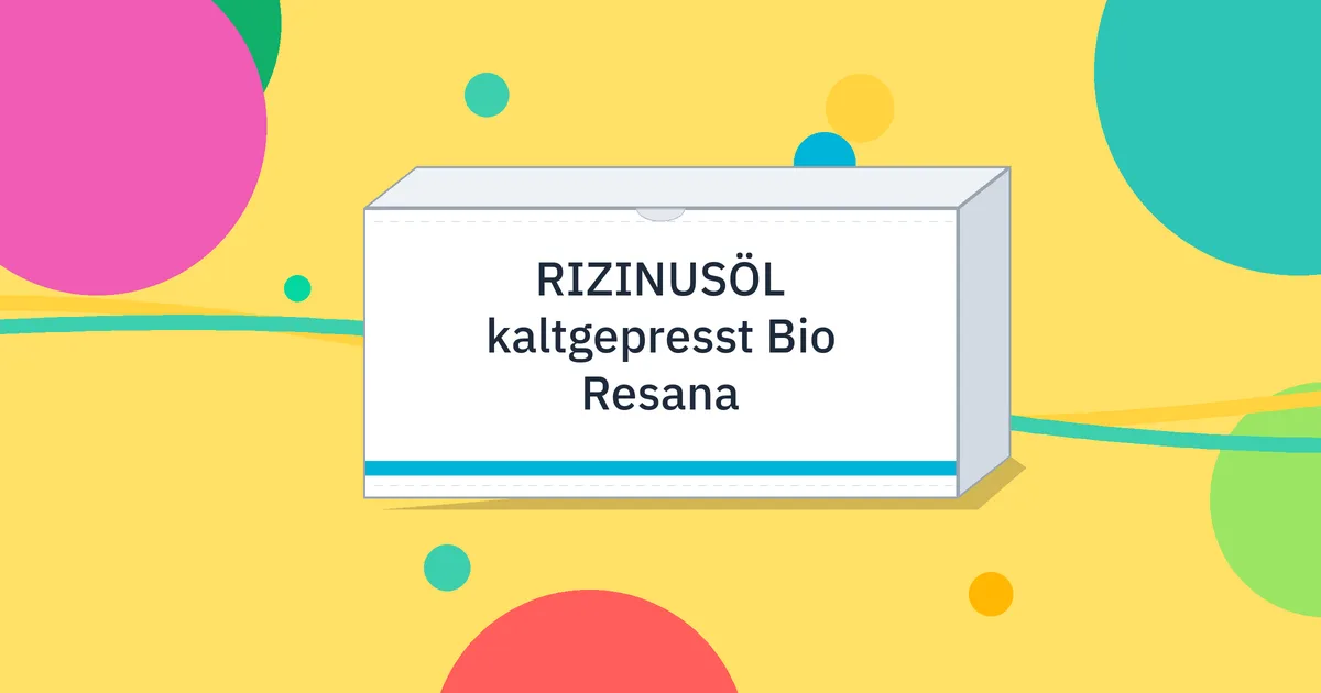 Symbolbild: Packung mit der Aufschrift RIZINUSÖL kaltgepresst Bio Resana (PZN 16086392) – Verfügbarkeit und Bezug in Apotheken in Frankfurt am Main