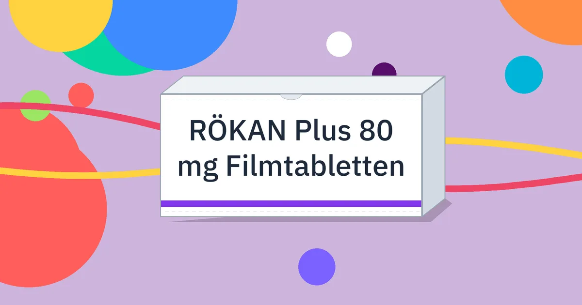 Symbolbild: Packung mit der Aufschrift RÖKAN Plus 80 mg Filmtabletten (PZN 07442468) – Verfügbarkeit und Bezug in Apotheken in Frankfurt am Main