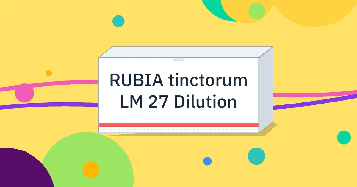 Symbolbild: Packung mit der Aufschrift RUBIA tinctorum LM 27 Dilution (PZN 13056924) – Verfügbarkeit und Bezug in Apotheken in Frankfurt am Main