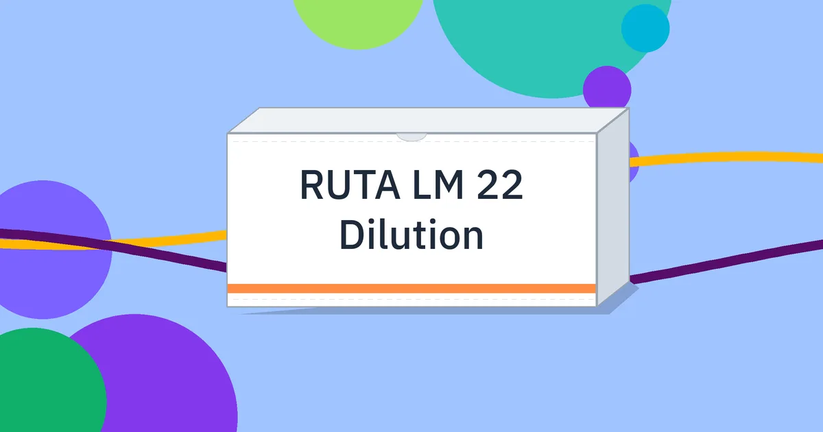 Symbolbild: Packung mit der Aufschrift RUTA LM 22 Dilution (PZN 13173794) – Verfügbarkeit und Bezug in Apotheken in Frankfurt am Main