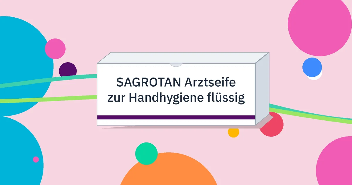 Symbolbild: Packung mit der Aufschrift SAGROTAN Arztseife zur Handhygiene flüssig (PZN 13569032) – Verfügbarkeit und Bezug in Apotheken in Frankfurt am Main