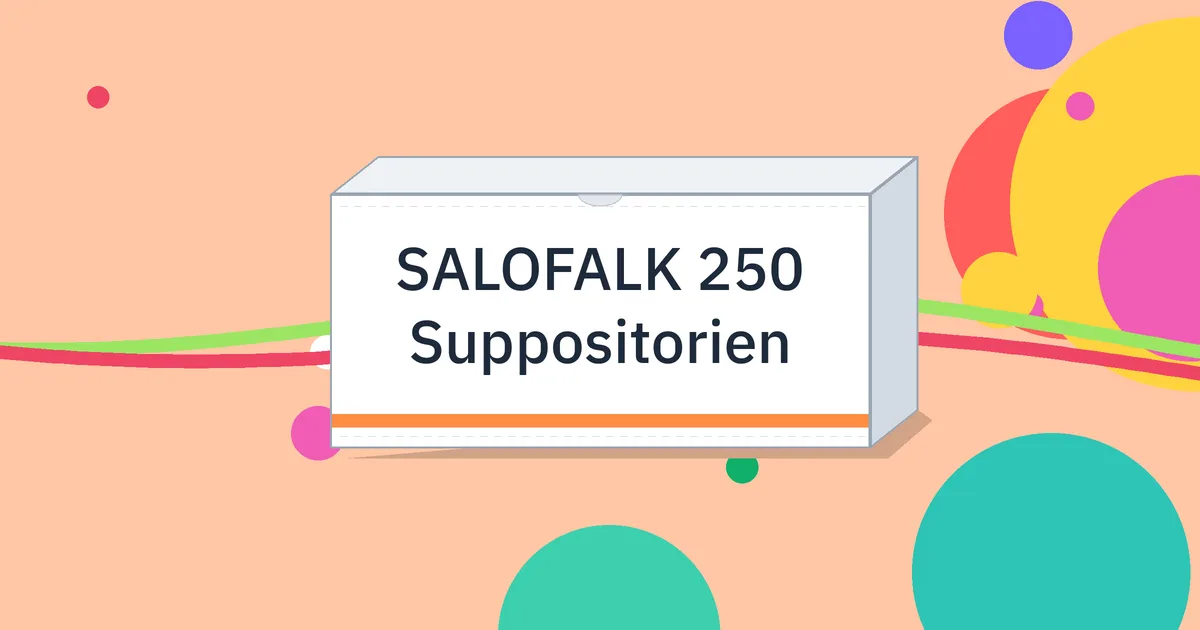 Symbolbild: Packung mit der Aufschrift SALOFALK 250 Suppositorien (PZN 00713852) – Verfügbarkeit und Bezug in Apotheken in Frankfurt am Main
