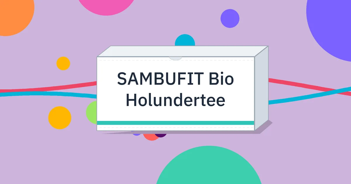 Symbolbild: Packung mit der Aufschrift SAMBUFIT Bio Holundertee (PZN 19151121) – Verfügbarkeit und Bezug in Apotheken in Frankfurt am Main