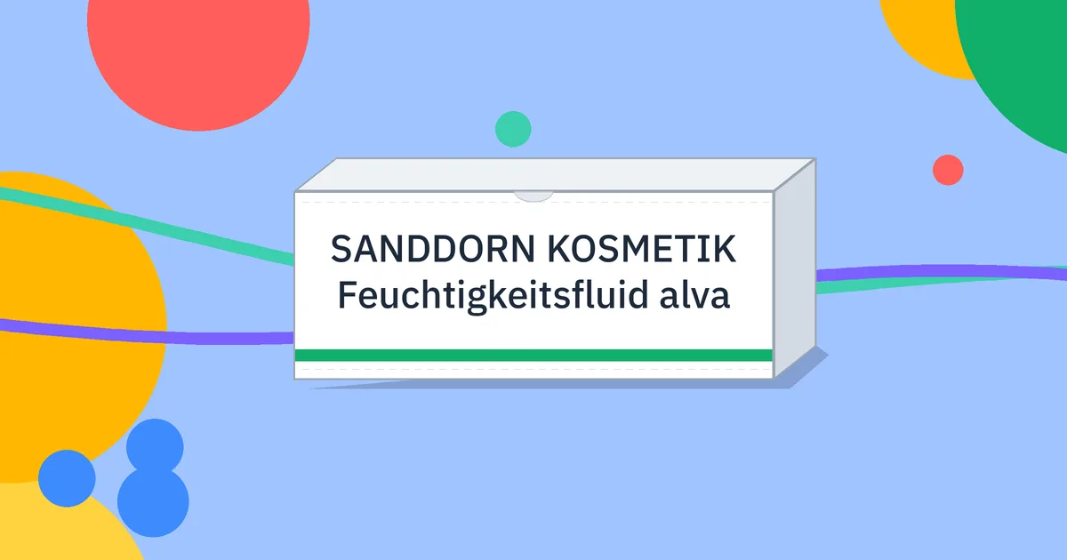 Symbolbild: Packung mit der Aufschrift SANDDORN KOSMETIK Feuchtigkeitsfluid alva (PZN 04493465) – Verfügbarkeit und Bezug in Apotheken in Frankfurt am Main