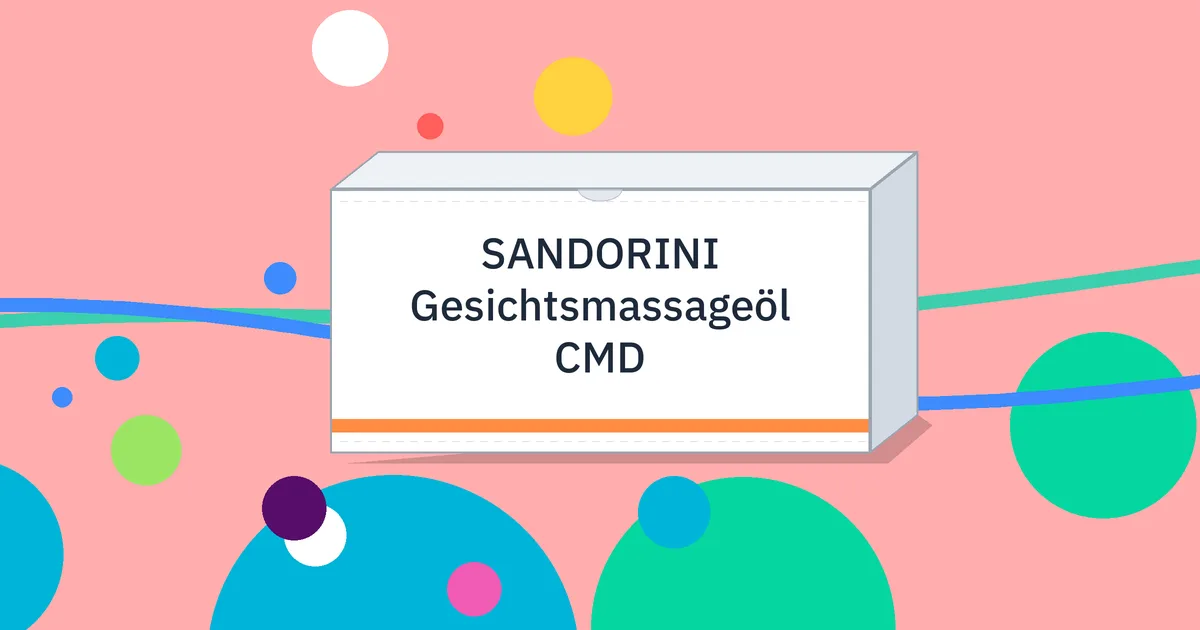 Symbolbild: Packung mit der Aufschrift SANDORINI Gesichtsmassageöl CMD (PZN 10034359) – Verfügbarkeit und Bezug in Apotheken in Frankfurt am Main