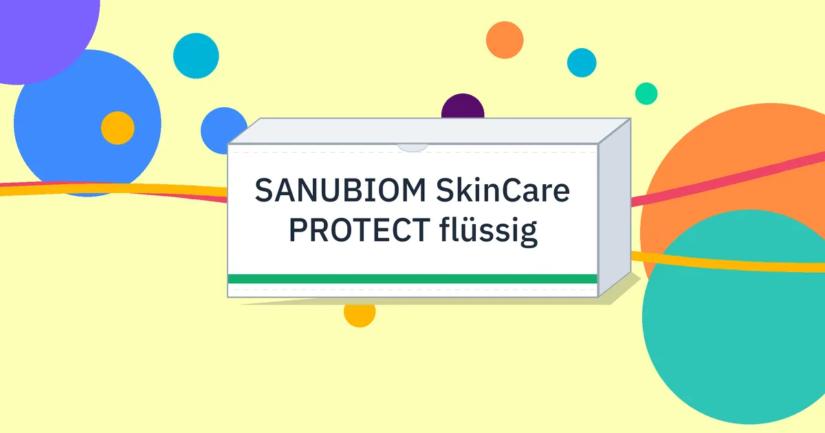 Symbolbild: Packung mit der Aufschrift SANUBIOM SkinCare PROTECT flüssig (PZN 17875458) – Verfügbarkeit und Bezug in Apotheken in Frankfurt am Main