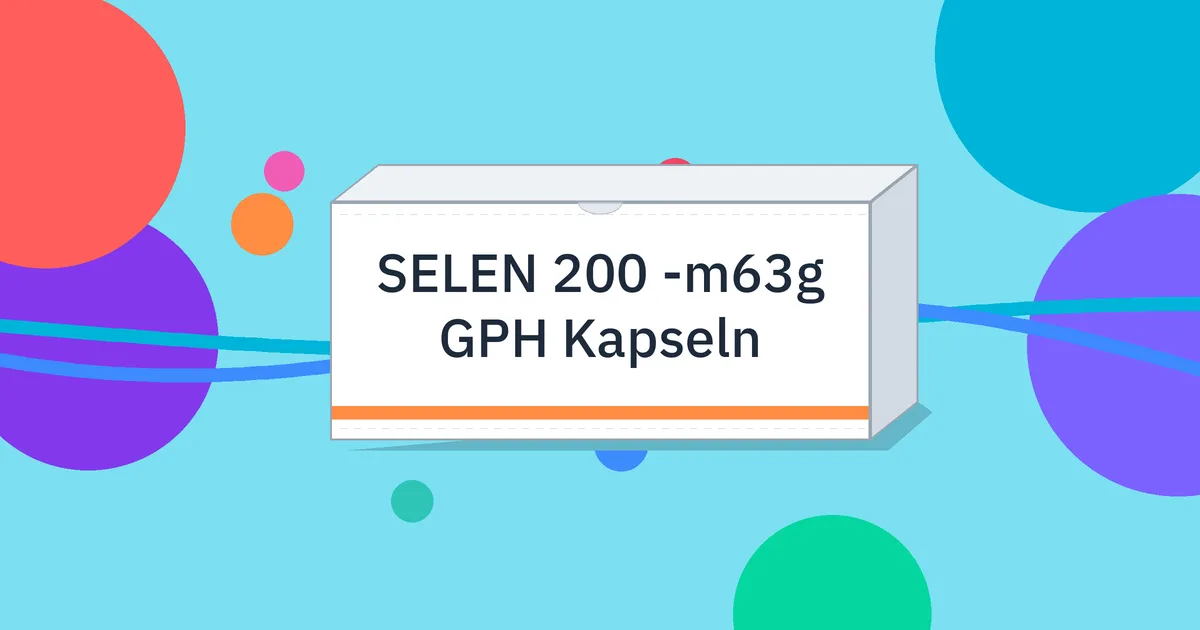 Symbolbild: Packung mit der Aufschrift SELEN 200 -m63g GPH Kapseln (PZN 01485666) – Verfügbarkeit und Bezug in Apotheken in Frankfurt am Main