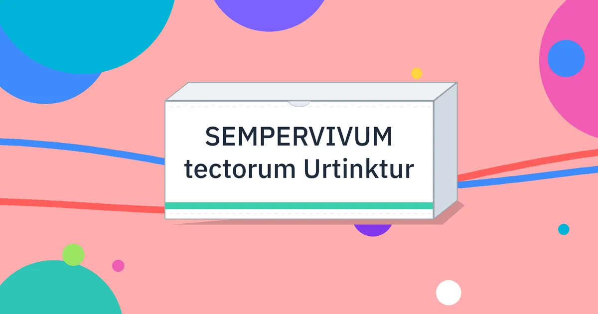 Symbolbild: Packung mit der Aufschrift SEMPERVIVUM tectorum Urtinktur (PZN 07459776) – Verfügbarkeit und Bezug in Apotheken in Frankfurt am Main