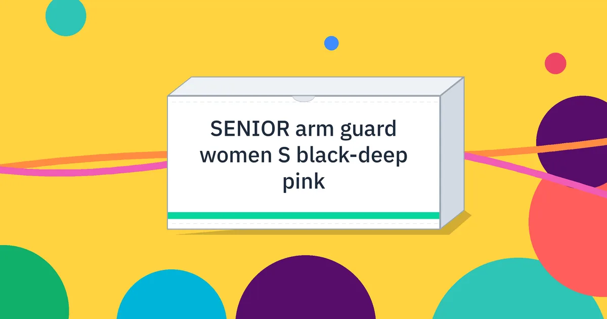 Symbolbild: Packung mit der Aufschrift SENIOR arm guard women S black-deep pink (PZN 13513422) – Verfügbarkeit und Bezug in Apotheken in Frankfurt am Main