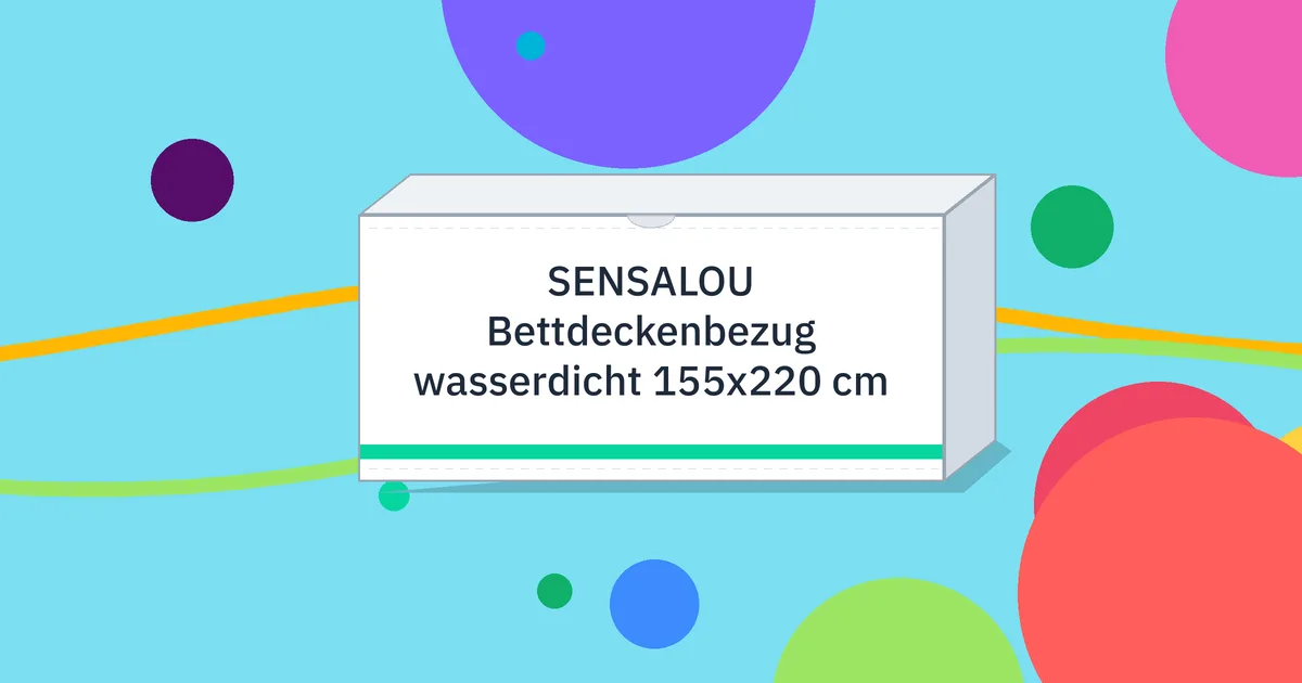 Symbolbild: Packung mit der Aufschrift SENSALOU Bettdeckenbezug wasserdicht 155x220 cm (PZN 19851255) – Verfügbarkeit und Bezug in Apotheken in Frankfurt am Main