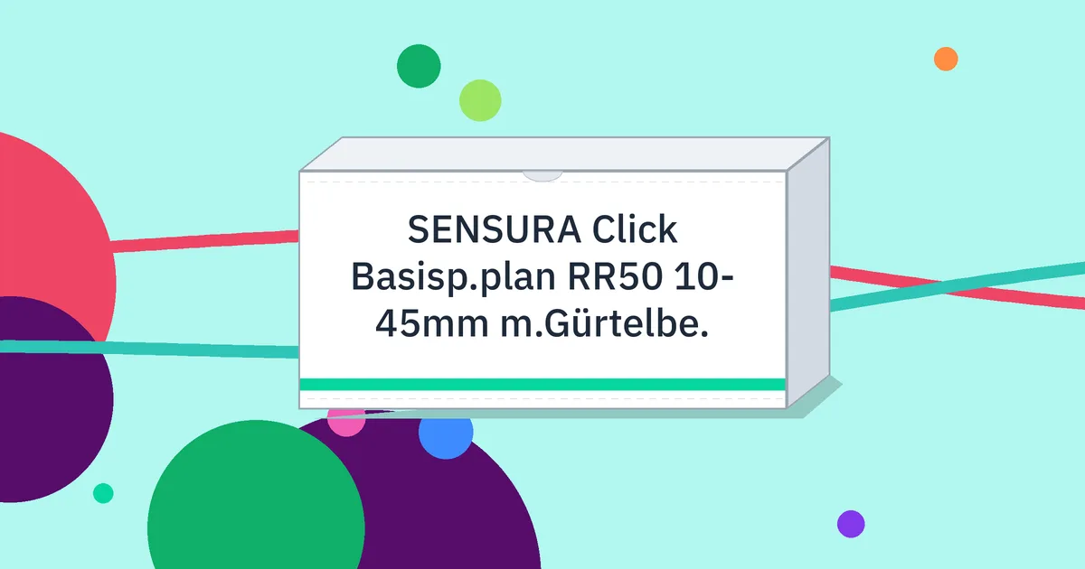 Symbolbild: Packung mit der Aufschrift SENSURA Click Basisp.plan RR50 10-45mm m.Gürtelbe. (PZN 12465448) – Verfügbarkeit und Bezug in Apotheken in Frankfurt am Main