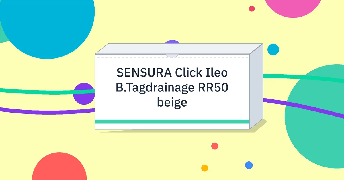 Symbolbild: Packung mit der Aufschrift SENSURA Click Ileo B.Tagdrainage RR50 beige (PZN 07790809) – Verfügbarkeit und Bezug in Apotheken in Frankfurt am Main