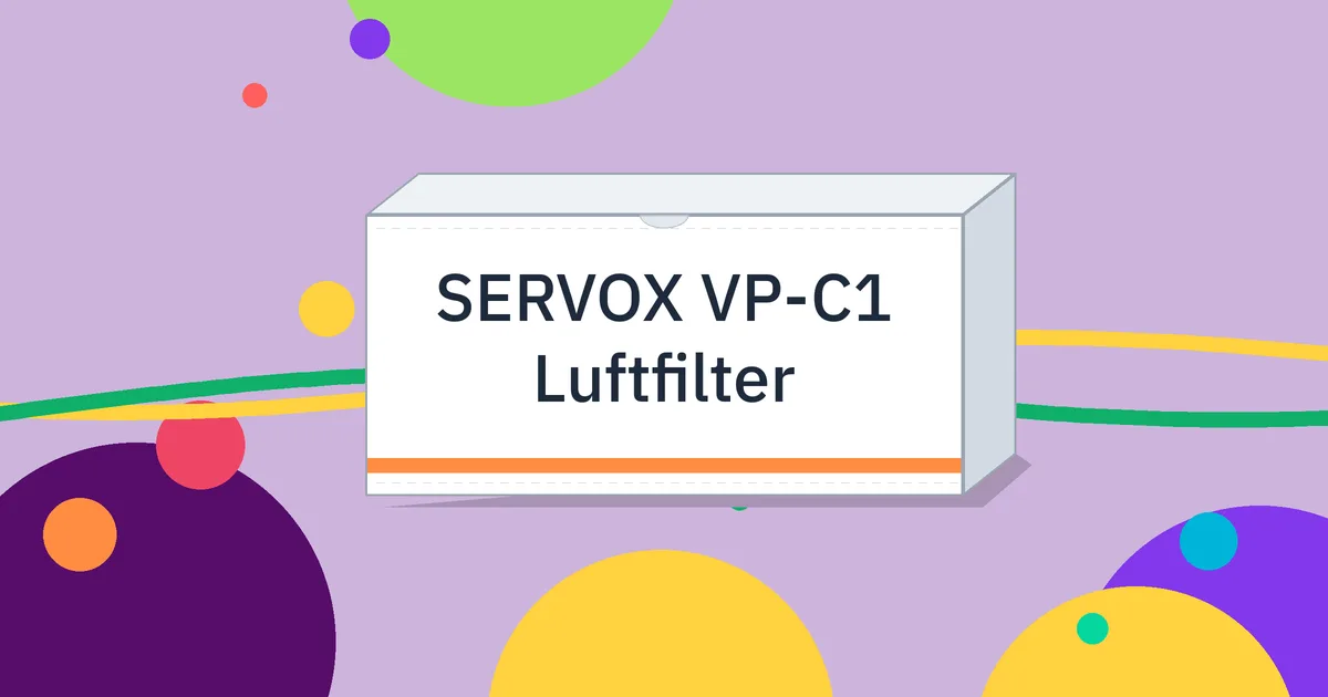 Symbolbild: Packung mit der Aufschrift SERVOX VP-C1 Luftfilter (PZN 17590098) – Verfügbarkeit und Bezug in Apotheken in Frankfurt am Main