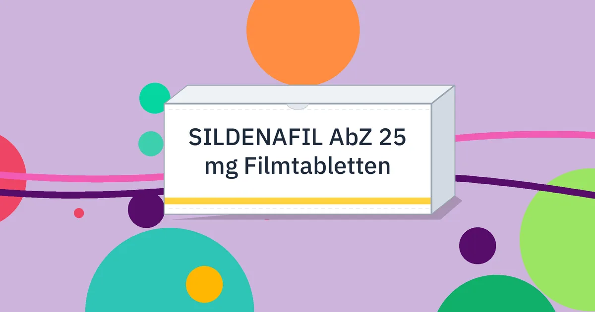 Symbolbild: Packung mit der Aufschrift SILDENAFIL AbZ 25 mg Filmtabletten (PZN 00234494) – Verfügbarkeit und Bezug in Apotheken in Frankfurt am Main