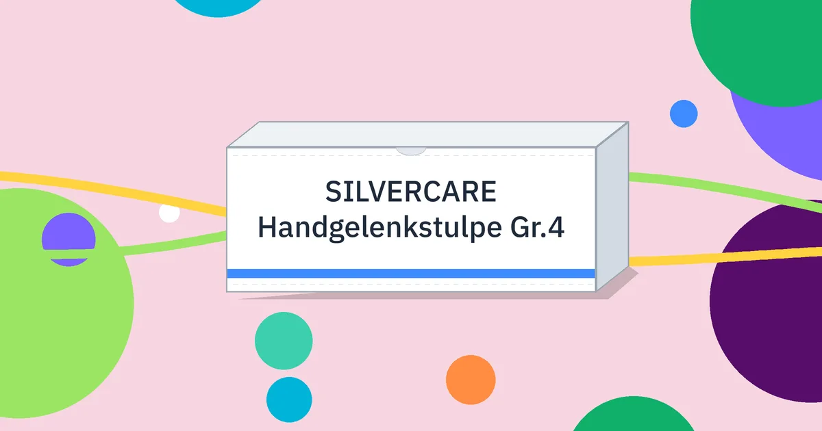 Symbolbild: Packung mit der Aufschrift SILVERCARE Handgelenkstulpe Gr.4 (PZN 06716248) – Verfügbarkeit und Bezug in Apotheken in Frankfurt am Main