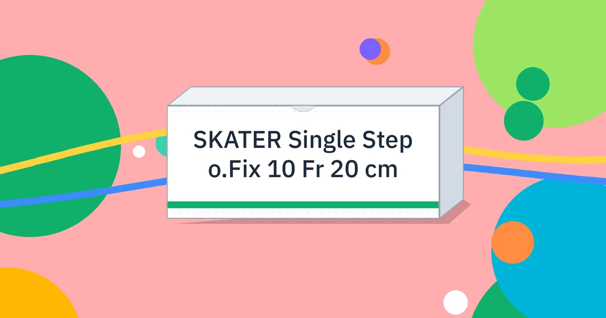 Symbolbild: Packung mit der Aufschrift SKATER Single Step o.Fix 10 Fr 20 cm (PZN 06770124) – Verfügbarkeit und Bezug in Apotheken in Frankfurt am Main