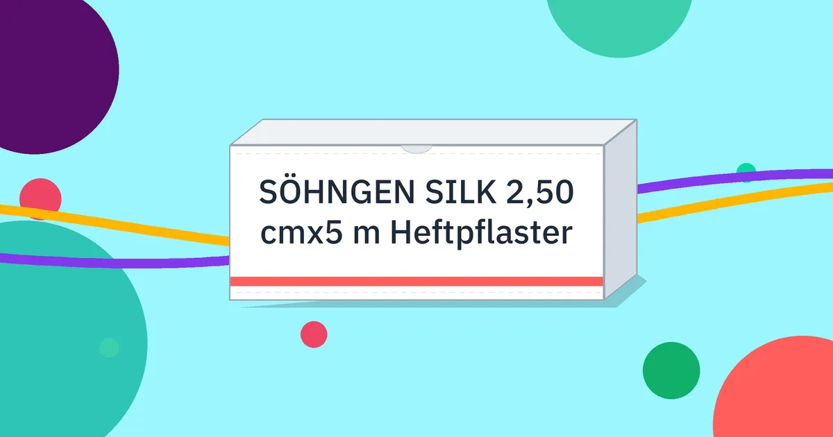 Symbolbild: Packung mit der Aufschrift SÖHNGEN SILK 2,50 cmx5 m Heftpflaster (PZN 00008065) – Verfügbarkeit und Bezug in Apotheken in Frankfurt am Main