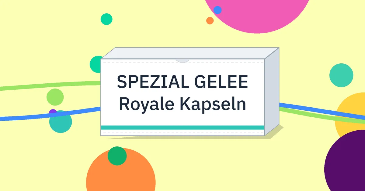 Symbolbild: Packung mit der Aufschrift SPEZIAL GELEE Royale Kapseln (PZN 11729052) – Verfügbarkeit und Bezug in Apotheken in Frankfurt am Main
