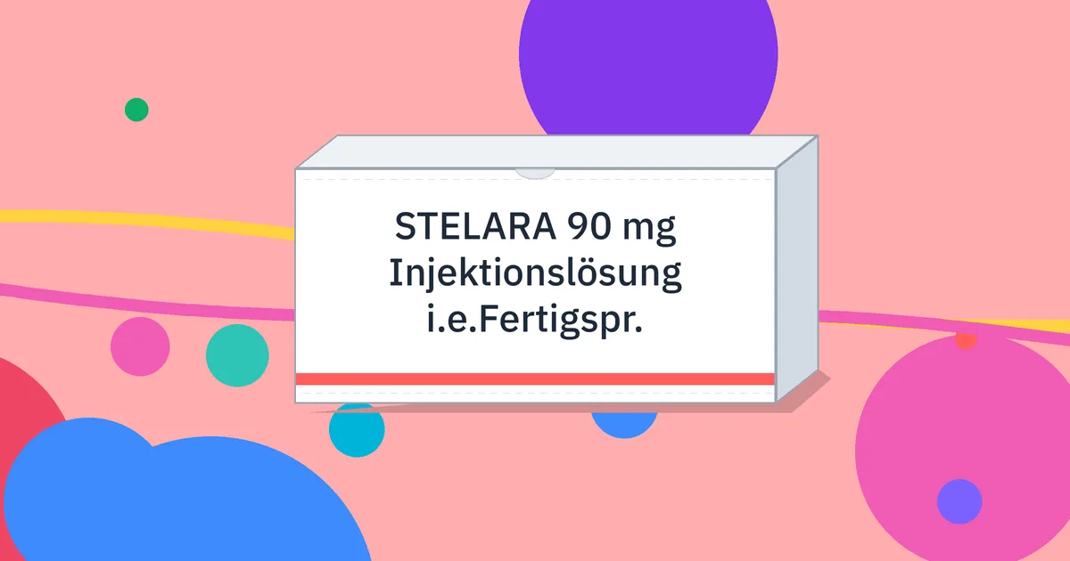 Symbolbild: Packung mit der Aufschrift STELARA 90 mg Injektionslösung i.e.Fertigspr. (PZN 16759419) – Verfügbarkeit und Bezug in Apotheken in Frankfurt am Main