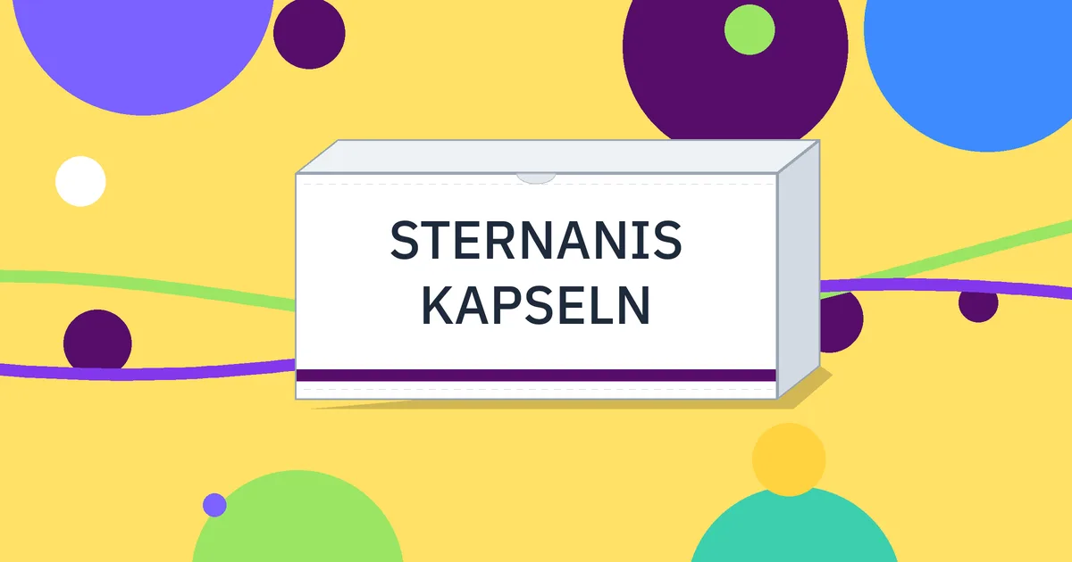 Symbolbild: Packung mit der Aufschrift STERNANIS KAPSELN (PZN 07284584) – Verfügbarkeit und Bezug in Apotheken in Frankfurt am Main
