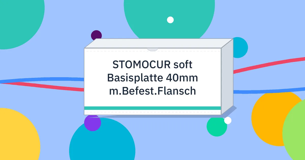 Symbolbild: Packung mit der Aufschrift STOMOCUR soft Basisplatte 40mm m.Befest.Flansch (PZN 06198121) – Verfügbarkeit und Bezug in Apotheken in Frankfurt am Main