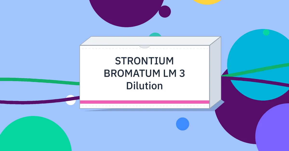 Symbolbild: Packung mit der Aufschrift STRONTIUM BROMATUM LM 3 Dilution (PZN 13202627) – Verfügbarkeit und Bezug in Apotheken in Frankfurt am Main