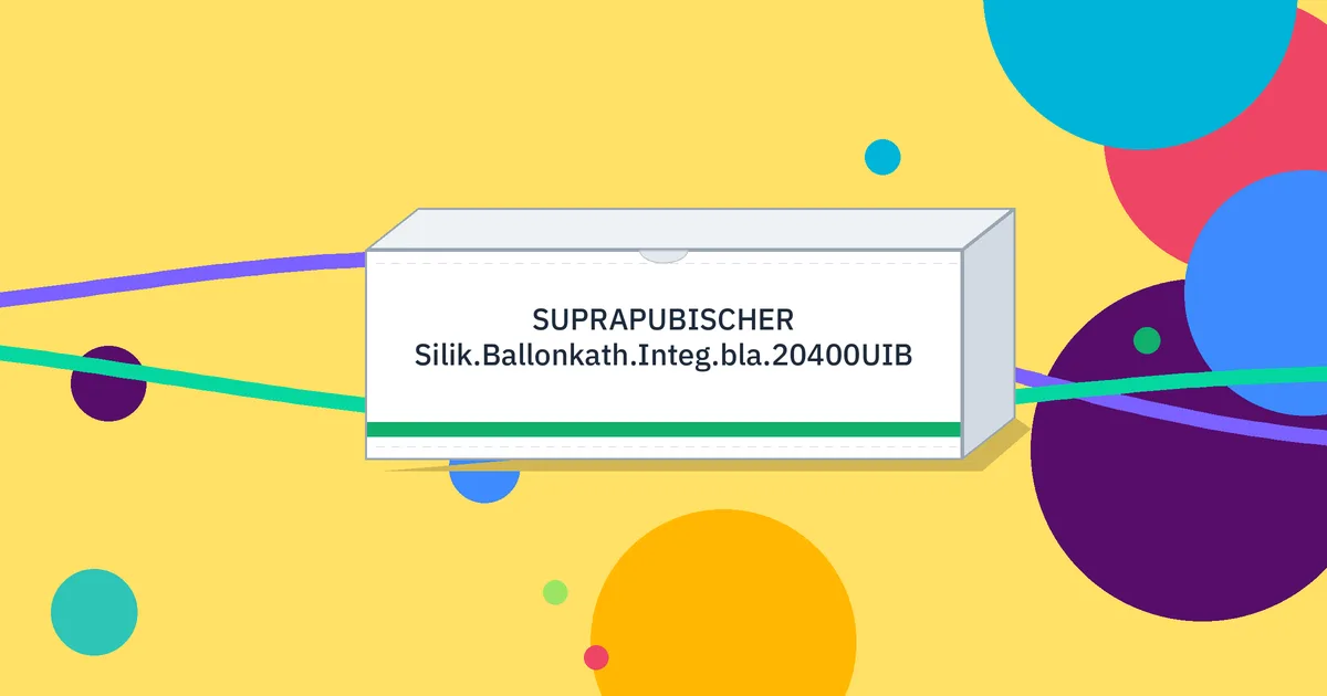 Symbolbild: Packung mit der Aufschrift SUPRAPUBISCHER Silik.Ballonkath.Integ.bla.20400UIB (PZN 07652929) – Verfügbarkeit und Bezug in Apotheken in Frankfurt am Main