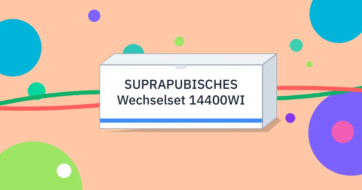 Symbolbild: Packung mit der Aufschrift SUPRAPUBISCHES Wechselset 14400WI (PZN 04154639) – Verfügbarkeit und Bezug in Apotheken in Frankfurt am Main