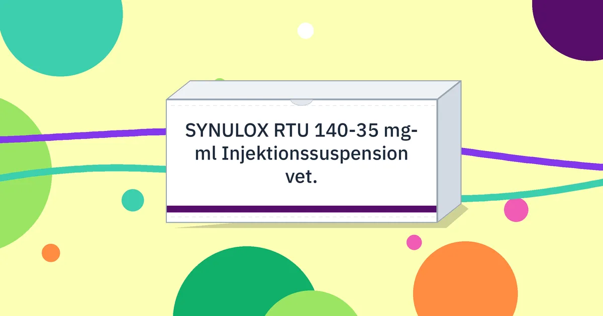 Symbolbild: Packung mit der Aufschrift SYNULOX RTU 140-35 mg-ml Injektionssuspension vet. (PZN 08516068) – Verfügbarkeit und Bezug in Apotheken in Frankfurt am Main