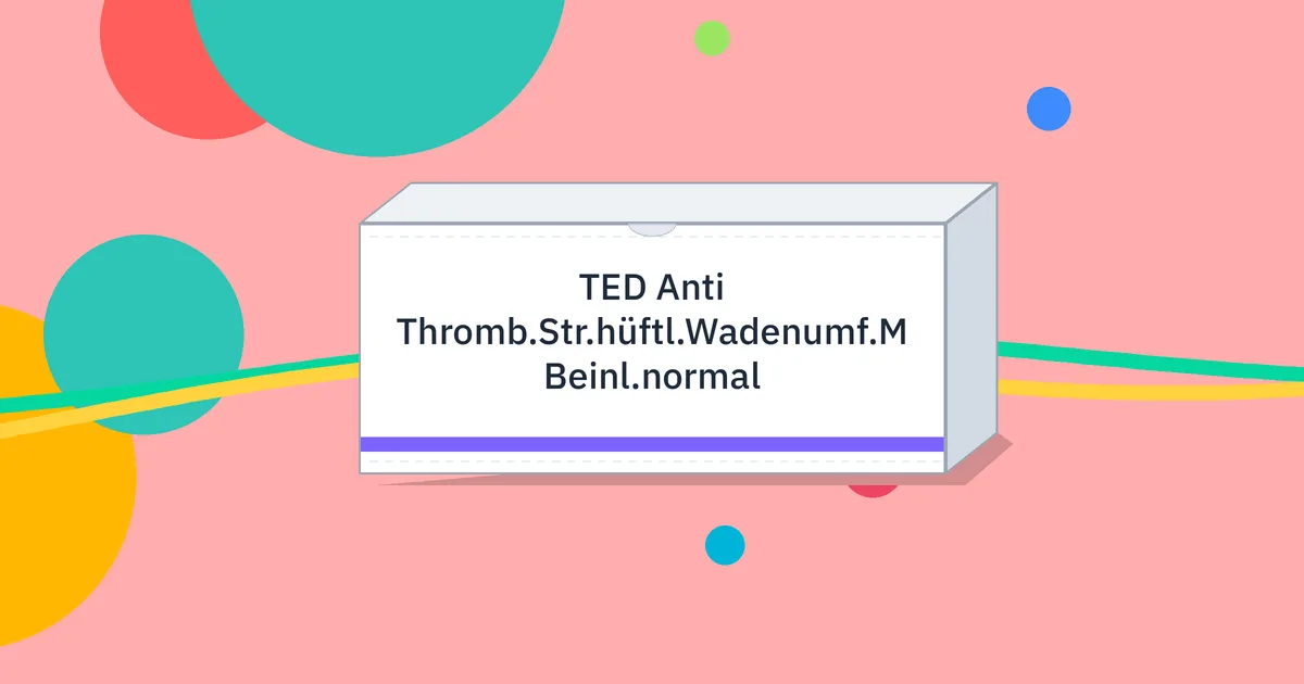 Symbolbild: Packung mit der Aufschrift TED Anti Thromb.Str.hüftl.Wadenumf.M Beinl.normal (PZN 12377891) – Verfügbarkeit und Bezug in Apotheken in Frankfurt am Main