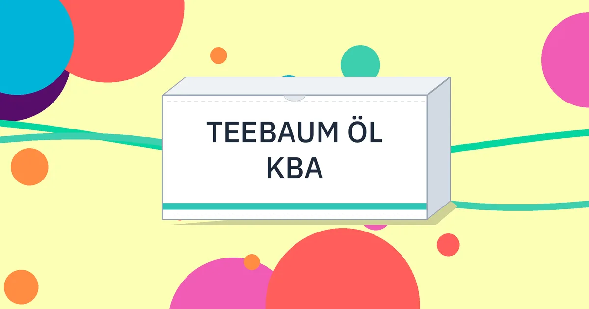 Symbolbild: Packung mit der Aufschrift TEEBAUM ÖL KBA (PZN 06872066) – Verfügbarkeit und Bezug in Apotheken in Frankfurt am Main