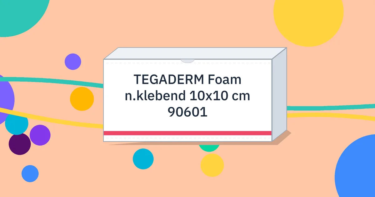 Symbolbild: Packung mit der Aufschrift TEGADERM Foam n.klebend 10x10 cm 90601 (PZN 01309774) – Verfügbarkeit und Bezug in Apotheken in Frankfurt am Main