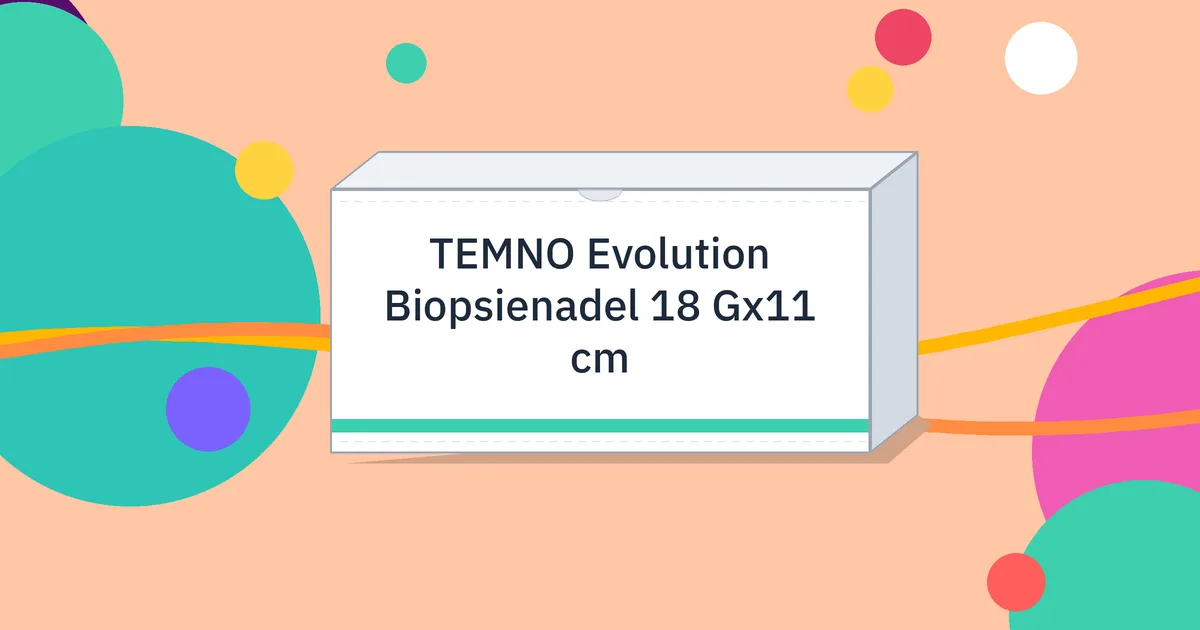 Symbolbild: Packung mit der Aufschrift TEMNO Evolution Biopsienadel 18 Gx11 cm (PZN 18765855) – Verfügbarkeit und Bezug in Apotheken in Frankfurt am Main