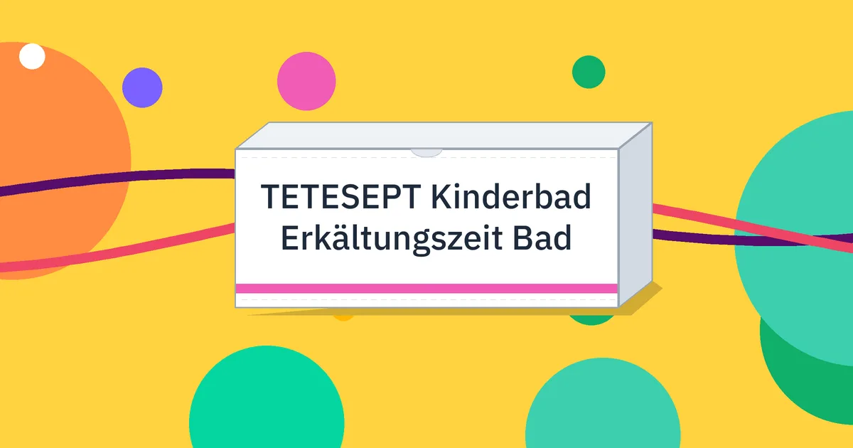 Symbolbild: Packung mit der Aufschrift TETESEPT Kinderbad Erkältungszeit Bad (PZN 16166984) – Verfügbarkeit und Bezug in Apotheken in Frankfurt am Main