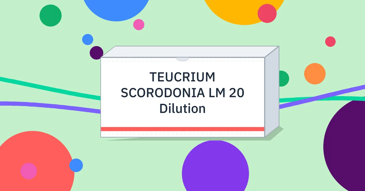 Symbolbild: Packung mit der Aufschrift TEUCRIUM SCORODONIA LM 20 Dilution (PZN 13217675) – Verfügbarkeit und Bezug in Apotheken in Frankfurt am Main