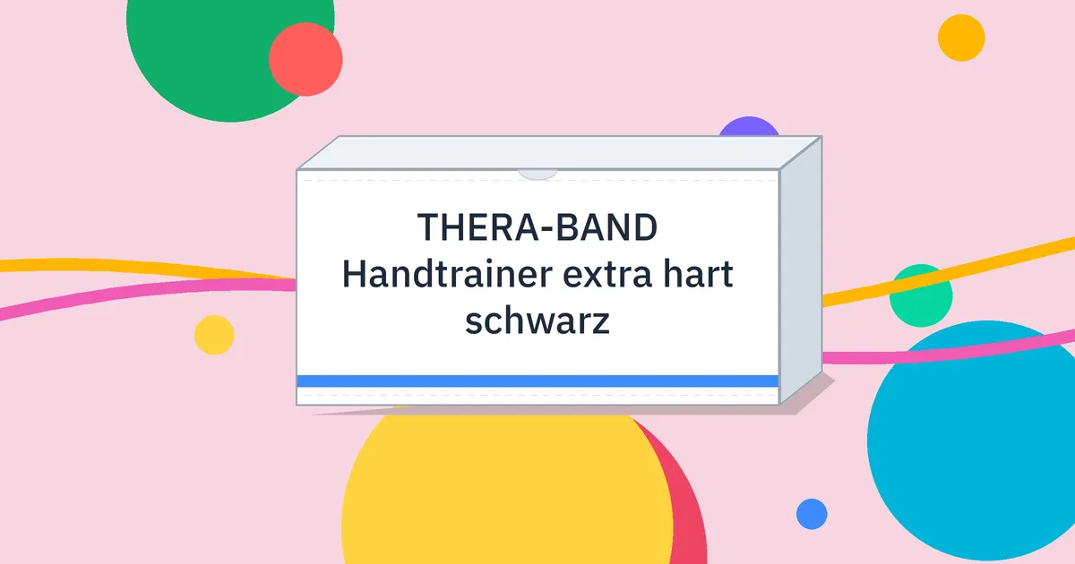 Symbolbild: Packung mit der Aufschrift THERA-BAND Handtrainer extra hart schwarz (PZN 01028087) – Verfügbarkeit und Bezug in Apotheken in Frankfurt am Main