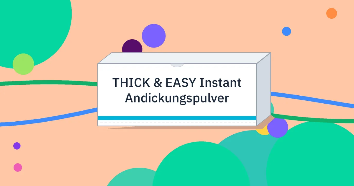 Symbolbild: Packung mit der Aufschrift THICK & EASY Instant Andickungspulver (PZN 20083169) – Verfügbarkeit und Bezug in Apotheken in Frankfurt am Main