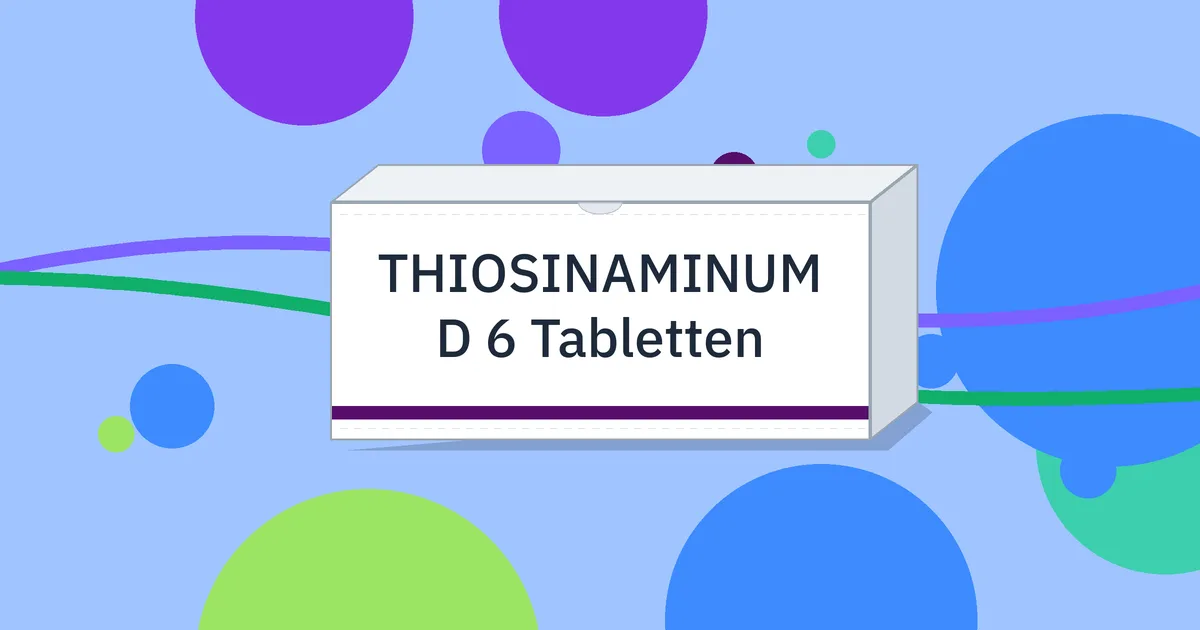 Symbolbild: Packung mit der Aufschrift THIOSINAMINUM D 6 Tabletten (PZN 17534237) – Verfügbarkeit und Bezug in Apotheken in Frankfurt am Main