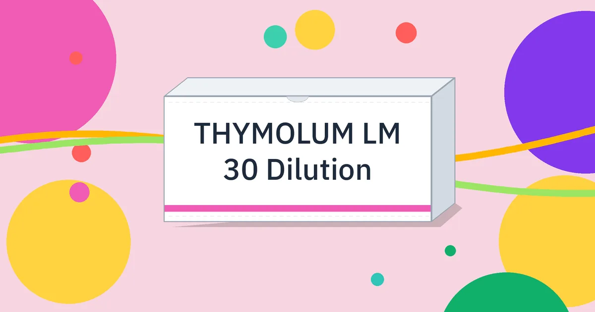 Symbolbild: Packung mit der Aufschrift THYMOLUM LM 30 Dilution (PZN 13222699) – Verfügbarkeit und Bezug in Apotheken in Frankfurt am Main