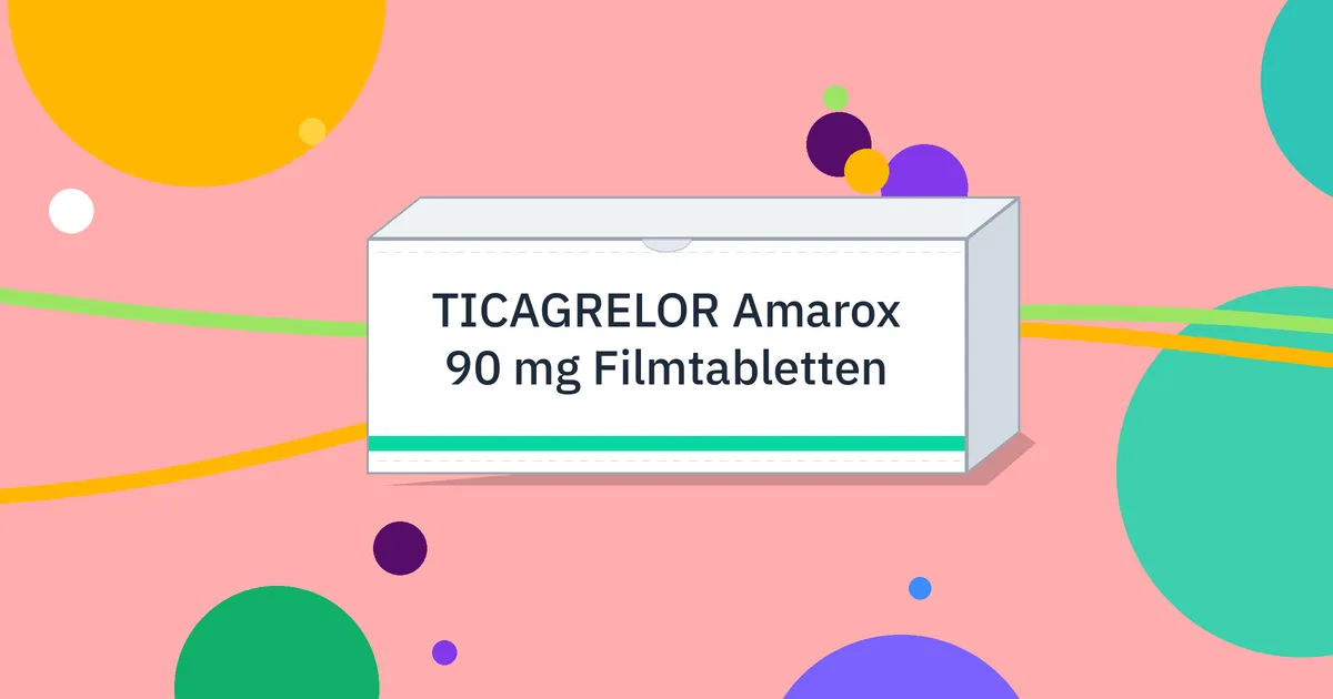 Symbolbild: Packung mit der Aufschrift TICAGRELOR Amarox 90 mg Filmtabletten (PZN 19276963) – Verfügbarkeit und Bezug in Apotheken in Frankfurt am Main