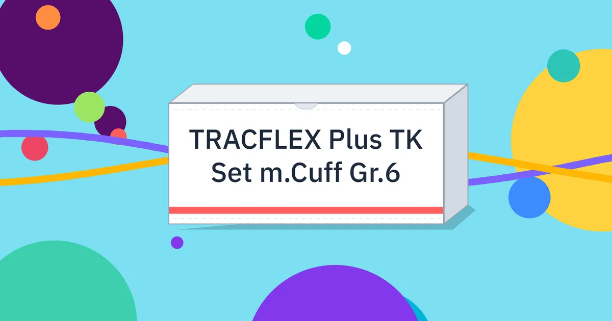 Symbolbild: Packung mit der Aufschrift TRACFLEX Plus TK Set m.Cuff Gr.6 (PZN 10391622) – Verfügbarkeit und Bezug in Apotheken in Frankfurt am Main