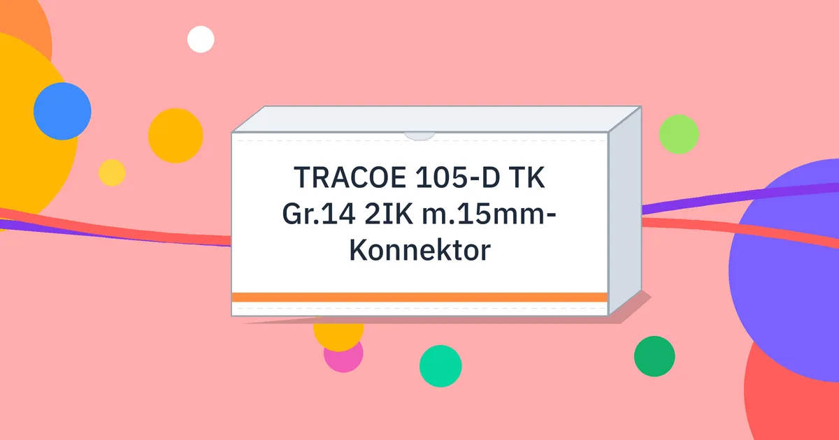 Symbolbild: Packung mit der Aufschrift TRACOE 105-D TK Gr.14 2IK m.15mm-Konnektor (PZN 02360352) – Verfügbarkeit und Bezug in Apotheken in Frankfurt am Main