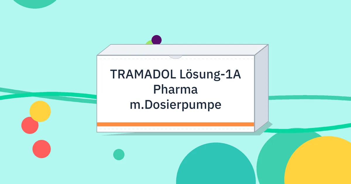Symbolbild: Packung mit der Aufschrift TRAMADOL Lösung-1A Pharma m.Dosierpumpe (PZN 03682684) – Verfügbarkeit und Bezug in Apotheken in Frankfurt am Main