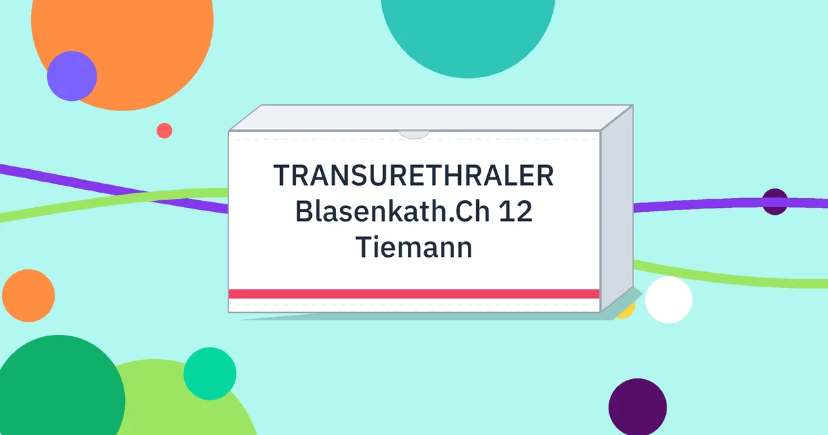 Symbolbild: Packung mit der Aufschrift TRANSURETHRALER Blasenkath.Ch 12 Tiemann (PZN 04764533) – Verfügbarkeit und Bezug in Apotheken in Frankfurt am Main