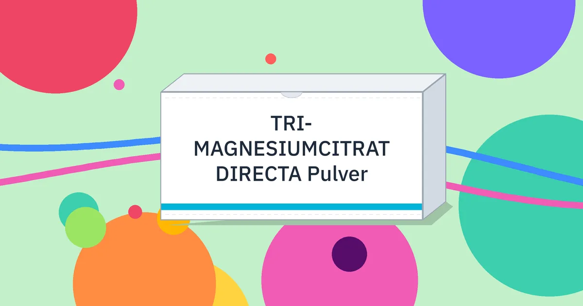 Symbolbild: Packung mit der Aufschrift TRI-MAGNESIUMCITRAT DIRECTA Pulver (PZN 07630201) – Verfügbarkeit und Bezug in Apotheken in Frankfurt am Main