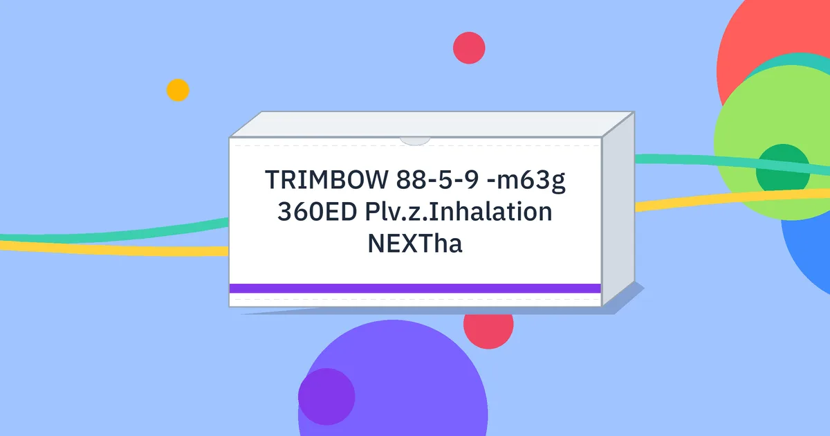 Symbolbild: Packung mit der Aufschrift TRIMBOW 88-5-9 -m63g 360ED Plv.z.Inhalation NEXTha (PZN 18809185) – Verfügbarkeit und Bezug in Apotheken in Frankfurt am Main