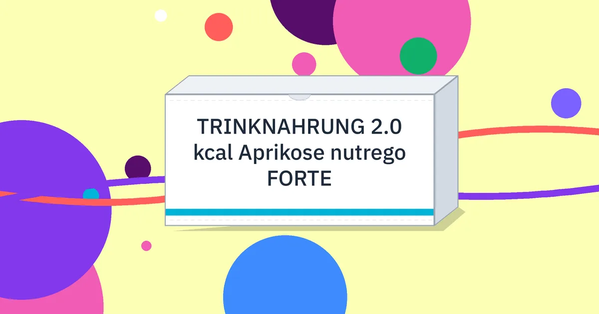 Symbolbild: Packung mit der Aufschrift TRINKNAHRUNG 2.0 kcal Aprikose nutrego FORTE (PZN 19135139) – Verfügbarkeit und Bezug in Apotheken in Frankfurt am Main