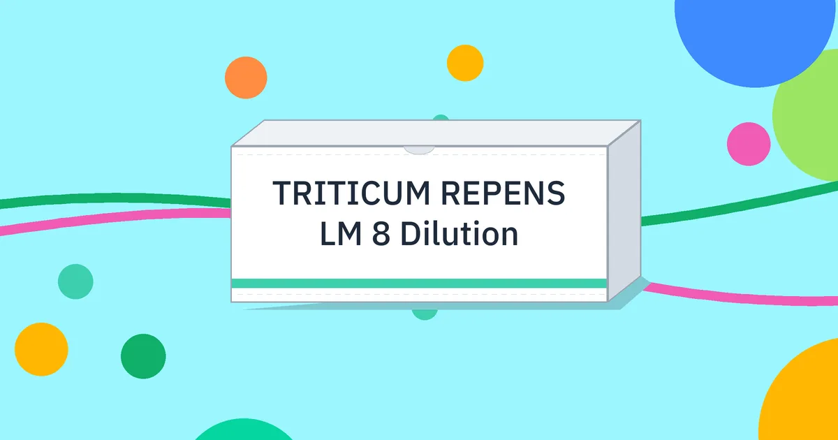 Symbolbild: Packung mit der Aufschrift TRITICUM REPENS LM 8 Dilution (PZN 13251554) – Verfügbarkeit und Bezug in Apotheken in Frankfurt am Main