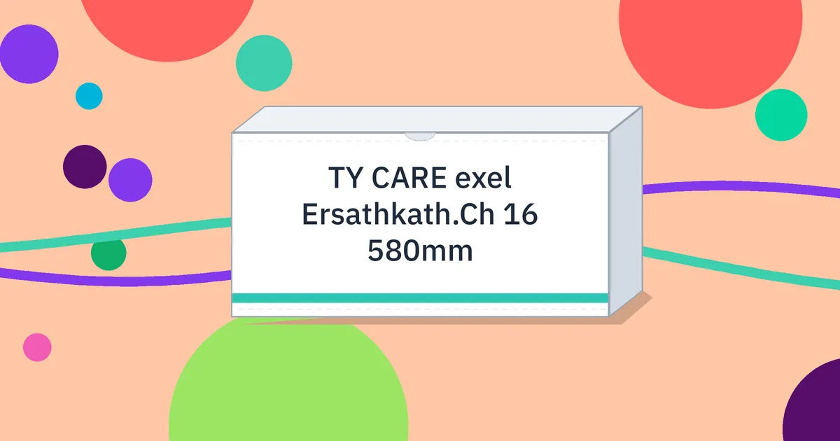 Symbolbild: Packung mit der Aufschrift TY CARE exel Ersathkath.Ch 16 580mm (PZN 00804649) – Verfügbarkeit und Bezug in Apotheken in Frankfurt am Main