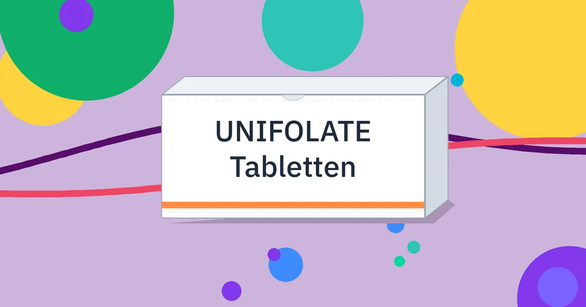 Symbolbild: Packung mit der Aufschrift UNIFOLATE Tabletten (PZN 16127984) – Verfügbarkeit und Bezug in Apotheken in Frankfurt am Main